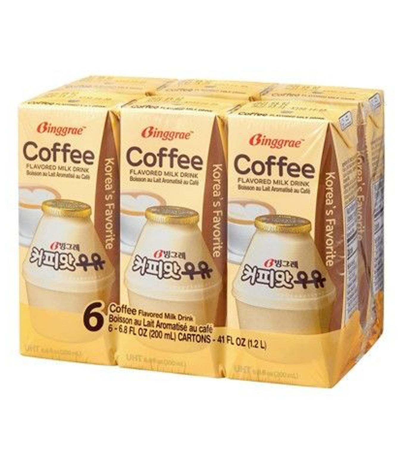 Binggrae Coffee Flavored Milk Drink Tasty Rich Vitamins 200ml x 6 Cart ...