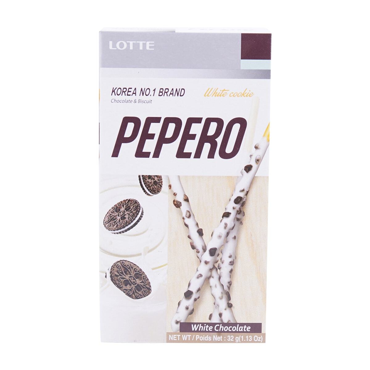 3 Boxes Lotte Pepero White Chocolate Stick Biscuit Korea Delicious 32g ...