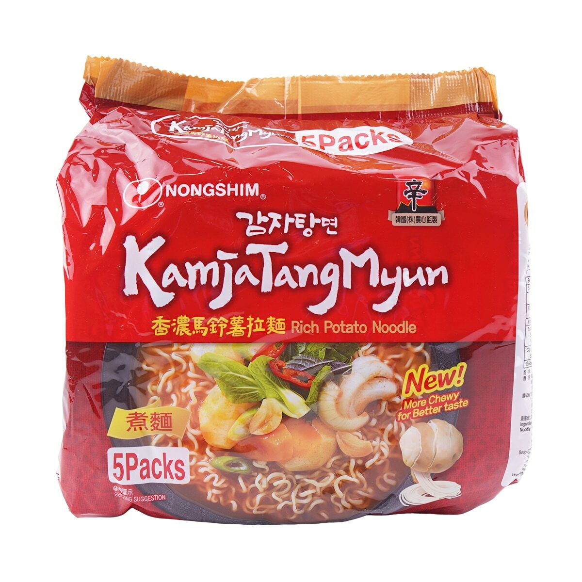 Nongshim Potato Pork Ramen Rich Noodle Kamjatang More Chewy 120g x 5 P ...