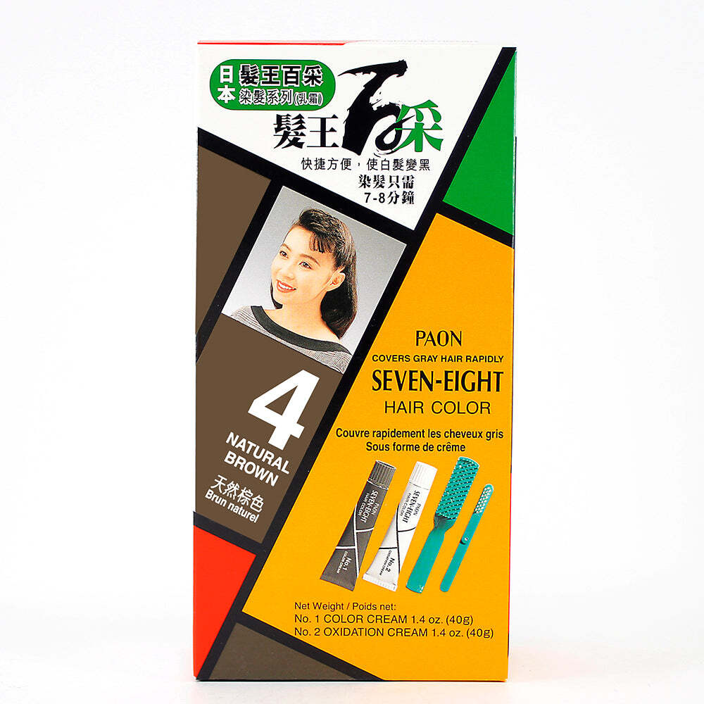 Paon Seven-Eight Hair Color w/ Comb Natural Brown Soft Silky Finish 1 ...