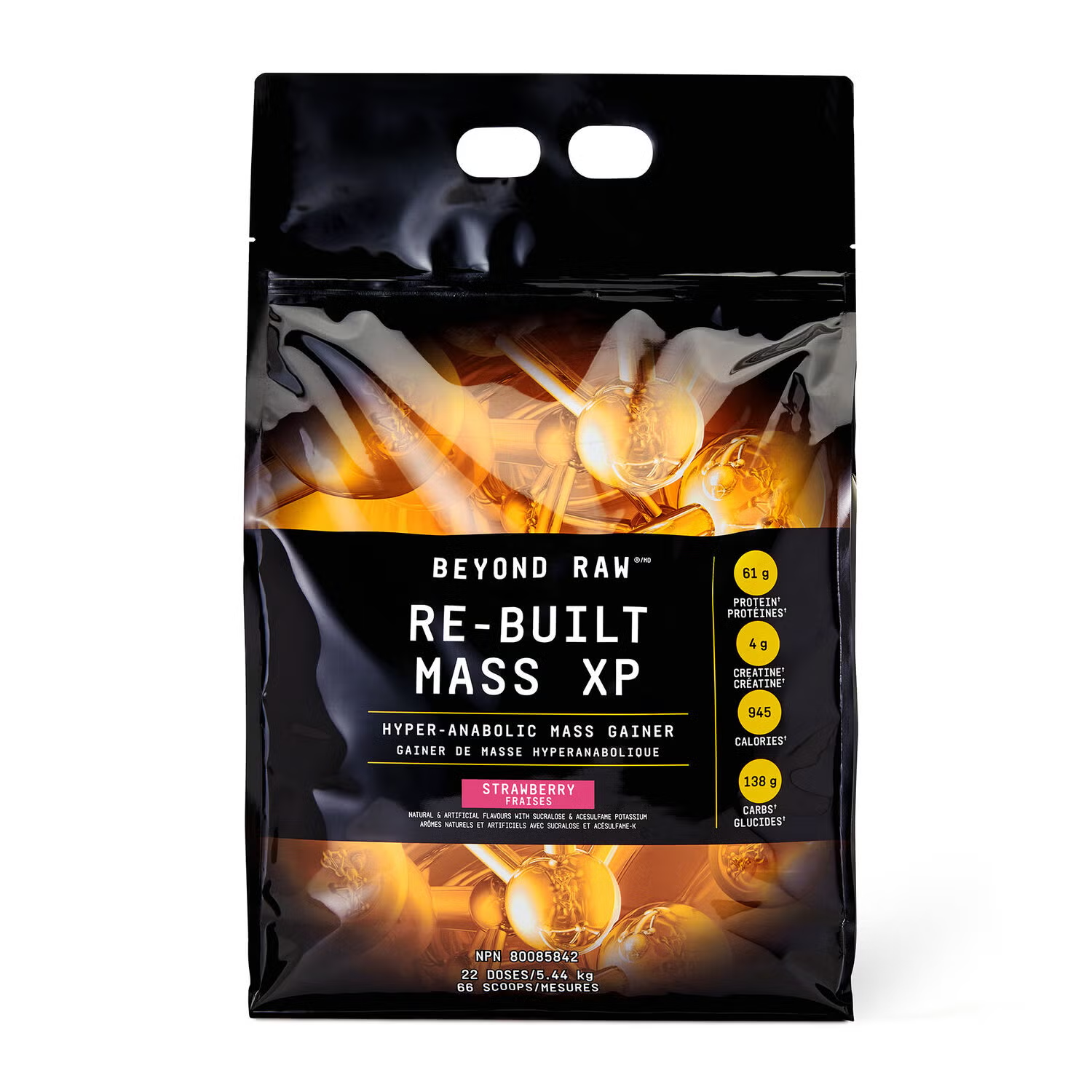 Beyond Raw Re-Built Mass XP 22 Servings Strawberry Flavor Mass Gainer ...