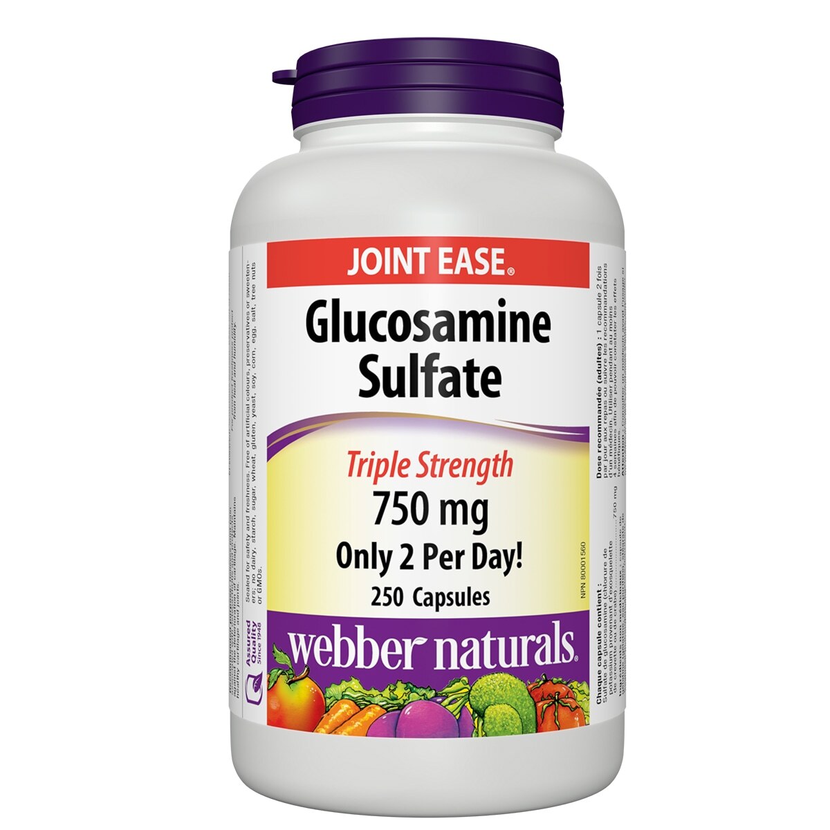 Webber Naturals Joint Ease Glucosamine Sulfate Triple Strength 250 Cap ...