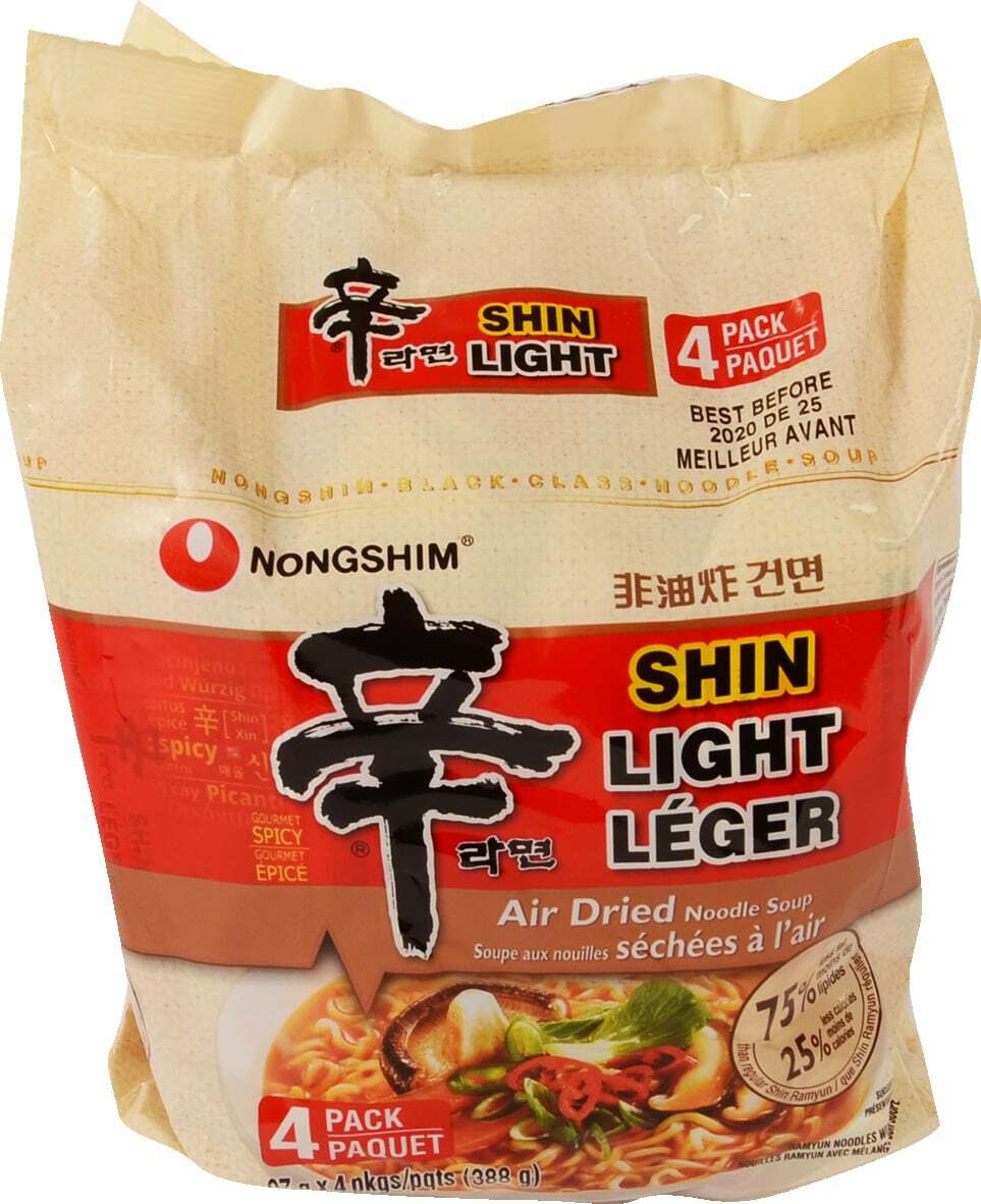 Nongshim Shin Ramyun Light Air Dried Noodle Soup Non Fried 97g x 4 Pac ...