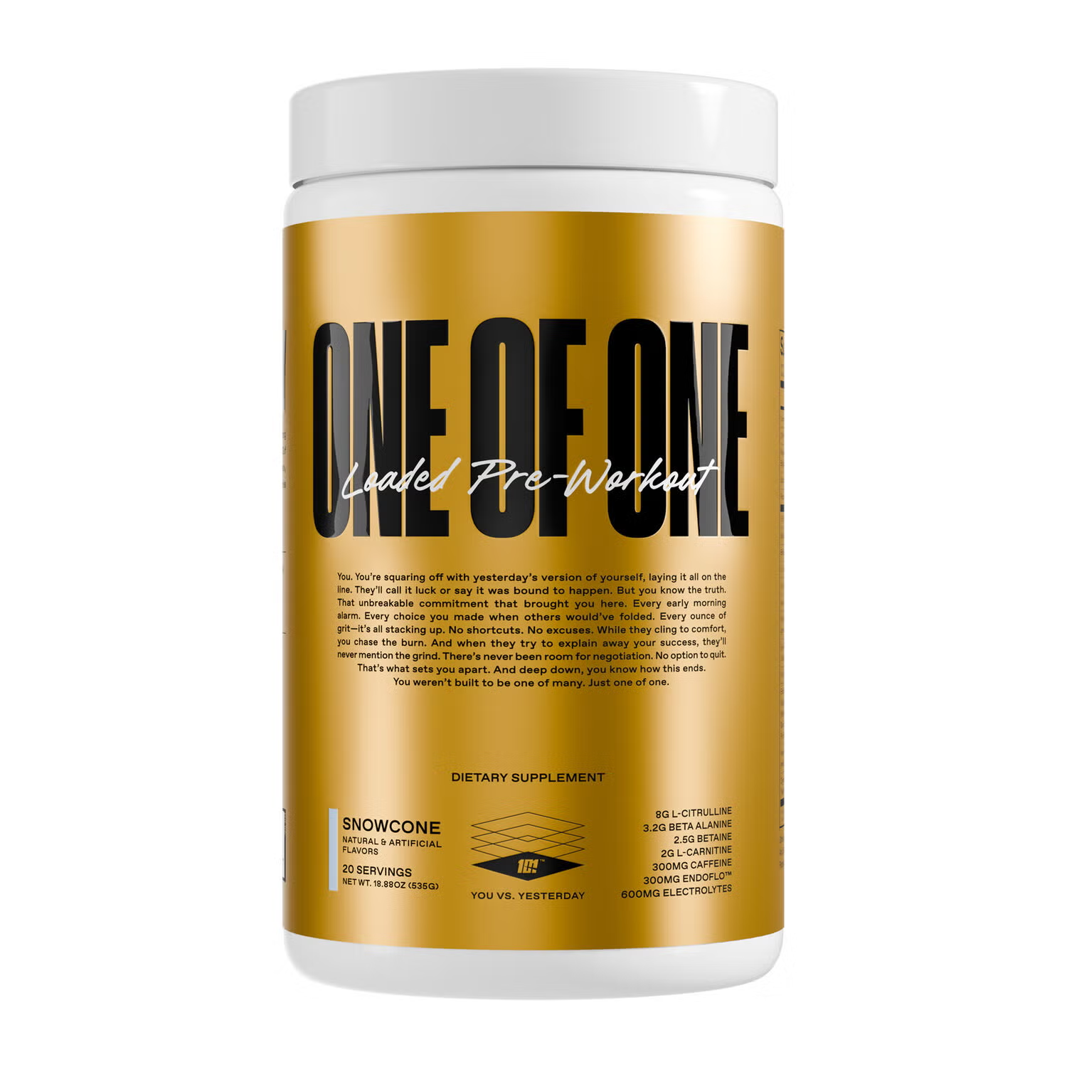 One of One Loaded Pre-Workout Snowcone Flavor Ultimate Workout 535g NE ...