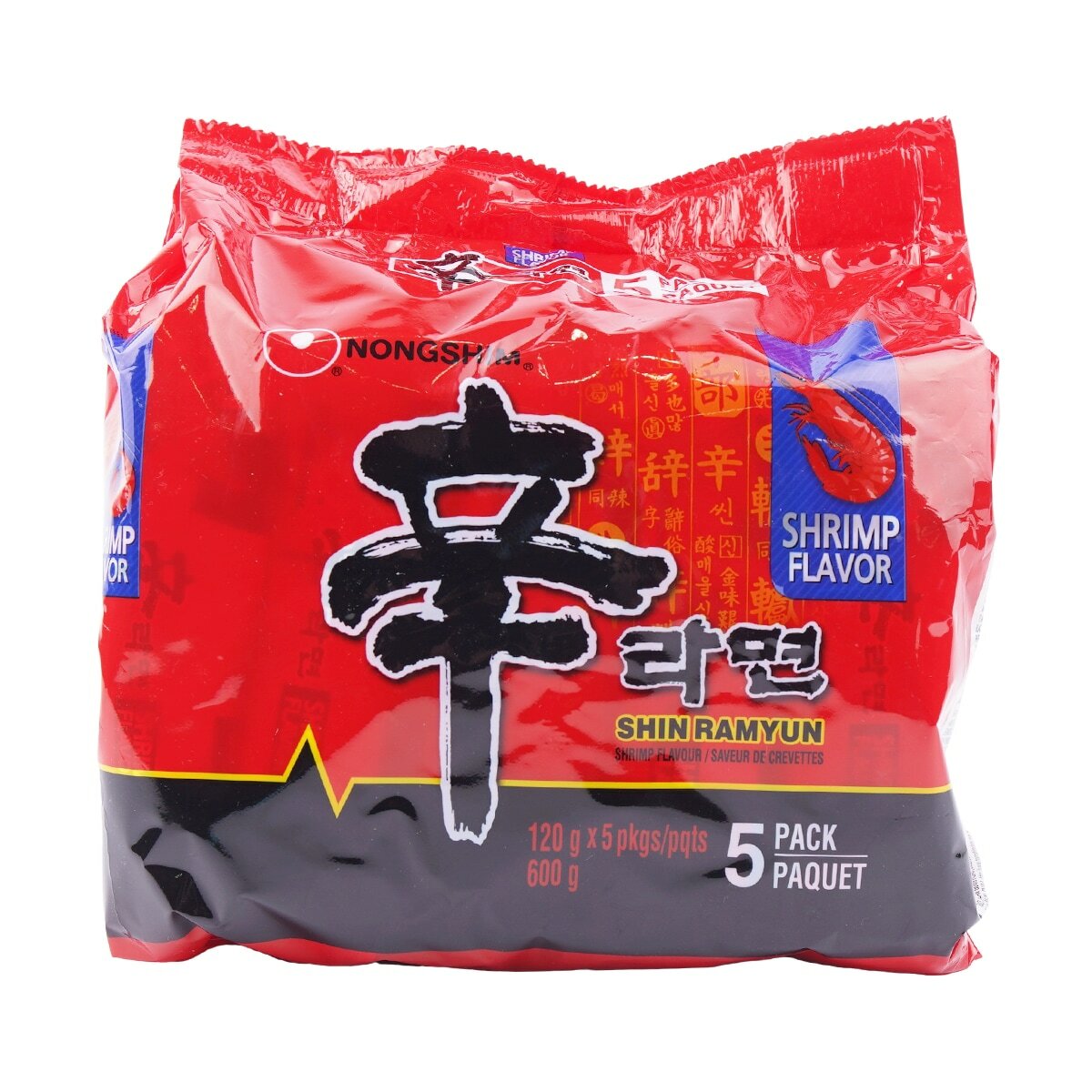 Nongshim Shin Ramyun Shrimp Flavored Seafood Healthy Noodles 120g x 5 ...