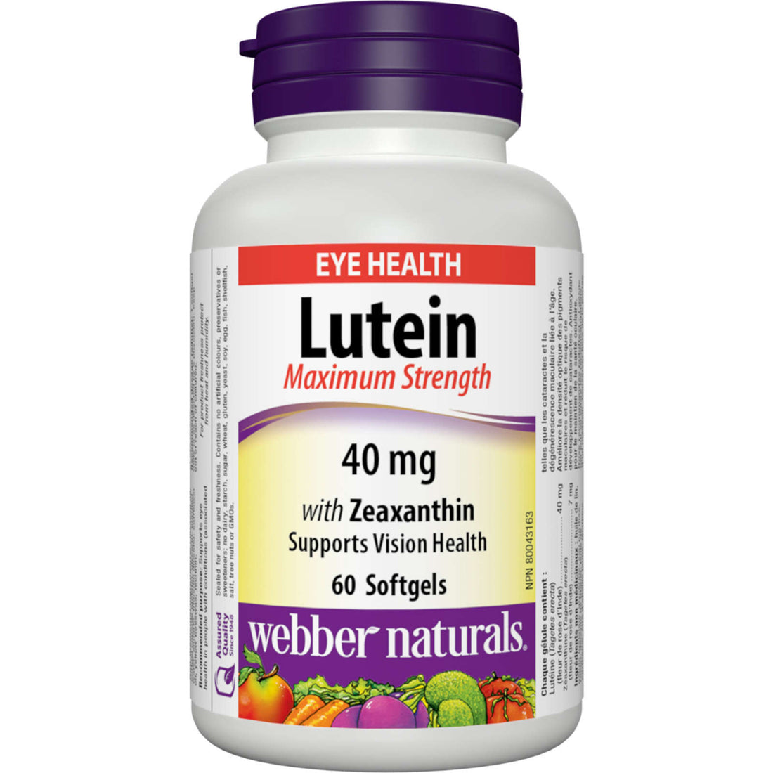 Webber Naturals Lutein with Zeaxanthin 40mg Maximum Strength Superior ...